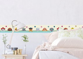Dětská samolepící bordura na zeď Tlapková Patrola Buď Šťastný | 5 m x 13.8 cm | DWBD8004