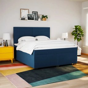 Box spring postel s matrací modrá 180x200 cm textil 3292873