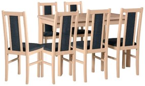 MILÉNIUM 1 Jídelní set, stůl + 6 židlí, dub sonoma