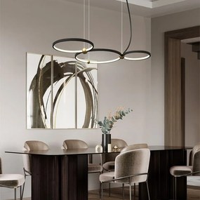 Toolight - Ring 30-40-50, LED závěsné svítidlo + dálkové ovládání APP752-30-40-50, černá, OSW-08889