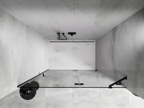 Mexen, Mexen Lunar pravé otočné sprchové dveře 140 cm, transparentní, černé - 834-140-000-70-00-P