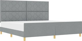 Rám postele s čelo Světle šedá 200 x 200 cm textil 3344830