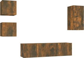 5dílný set TV skříněk kouřový dub kompozitní dřevo 3120275
