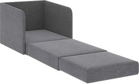 Rozkládací křeslo světle šedé textil 243648