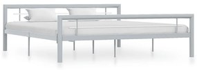 vidaXL Rám postele šedobílý kov 180 x 200 cm