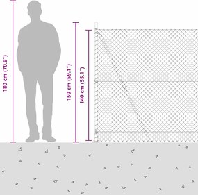 Zábradlí s betonovým základem 10 x 1,4 m Ocel potažená PVC 3351231