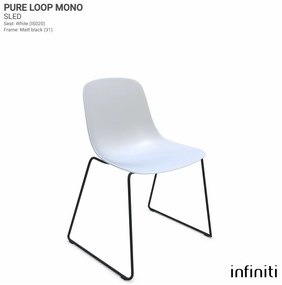 Židle Pure Loop Mono Sled Barva kovové konstrukce: Matt black 31, Barva sedáku a opěradla z recyklovaného plastu: white IS020