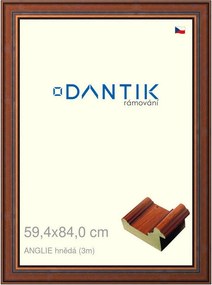 DANTIK rámeček 59,4x84 | ANGLIE hnědá (Plexi Čiré)