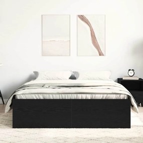 Rám postele bez matrace černý dub 140x190 cm kompozitní dřevo 3329338
