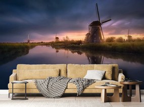 Fototapeta na míru Větrné Mlýny Kinderdijk-Elshout | Vliesová fototapeta na zed' | DFTNXXL3022