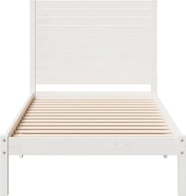 Prodloužený rám postele bez matrace bílý 90 x 220 cm masiv 3309310