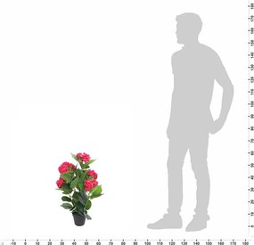 Umělá rostlina hortenzie s květináčem 60 cm červená 244440