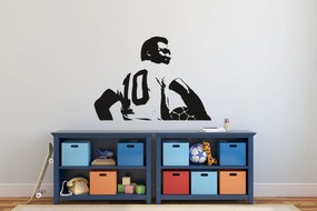 Lepy.cz Samolepka na zeď Fotbalista - Pelé Velikost (šířka x výška): 60x43cm, Barevná varianta: Bílá