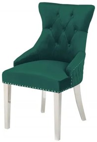 Noble Home Smaragdová sametová židle se lví hlavou Castle Deluxe