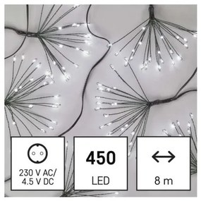 Světelný LED řetěz Nano 8 m s časovačem studená bílá