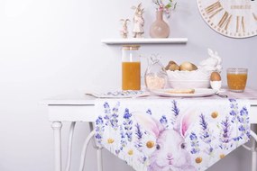 Textilní košík na pečivo Lavander Fields s králíčkem - 35*35*8 cm