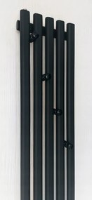 Regnis Lazur LA, topné těleso 330x1600mm se středovým připojením 50mm, 628W, černá matná, LAZURLA/1600/330/D5/BLACK