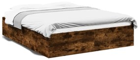 Rám postele kouřový dub 160 x 200 cm kompozitní dřevo