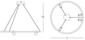 Zambelis 22013 - LED Stmívatelný lustr na lanku LED/59W/230V pr. 79 cm černá