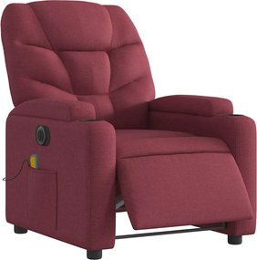 Elektrické masážní polohovací křeslo vínové textil 3204587