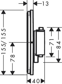 Hansgrohe ShowerSelect Comfort E, termostat pod omítku, kartáčovaný černý chrom, HAN-15574340