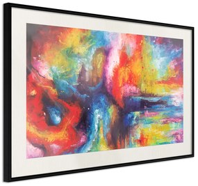 Plakát Horizontální galaxie - barevná abstrakce s texturou rozlité barvy