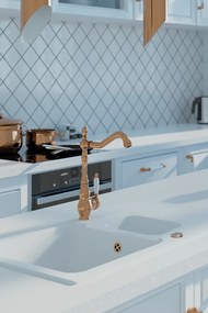 Laveo Evora, vysoká dřezová baterie h-304, měděná-bílá, LAV-BAE_865D