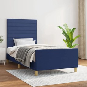 Rám postele bez matrací modrá 100x200 cm textil 3125120