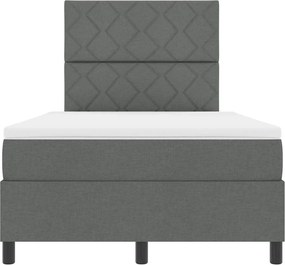 Postel s boxspringem s čelo Tmavě šedá 120 x 190 cm textil 3339449