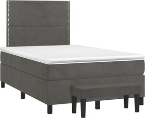 Box spring postel s matrací tmavě šedá 120 x 200 cm samet 3137774