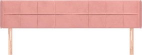 Čelo postele typu ušák růžová 203x16x78/88 cm samet 3118839