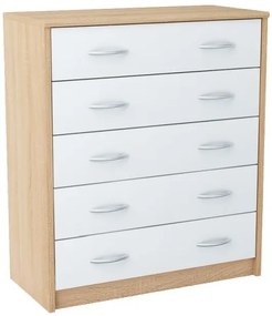 Casarredo Komoda AGNES/HIT 5S dub sonoma/bílá