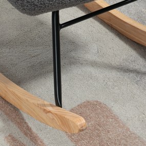 HOMCOM Houpací křeslo Houpací křeslo, akcentní křeslo, relaxační křeslo s berberským rounem, do 120 kg, tmavě šedé, 71x92x101 cm| Aosom