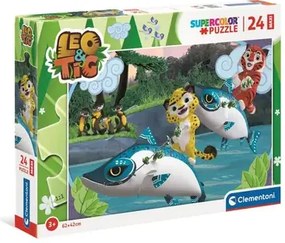 Clementoni PUZZLE Leo a Tig na vodě MAXI / 24 dílků / od 4 let