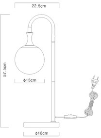 Globo 15885T - Stolní lampa DALTON 1xE27/10W/230V černá