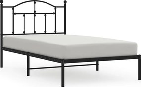 vidaXL Kovový rám postele s čelem 100 x 190 cm [353433] Barva: Černá