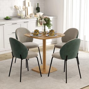 HOMCOM Jídelní stůl pro 4 osoby moderní styl, kuchyňský stůl s dřevěným povrchem, 70 x 70 cm, přírodní dřevo