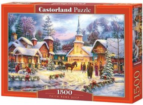 Castorland puzzle zasněžená vánoční vesnička 1500 dílků
