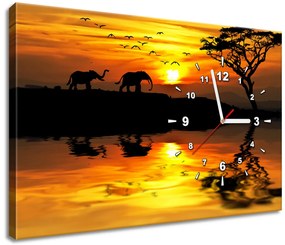 Gario Obraz s hodinami Afrika Rozměry: 40 x 40 cm