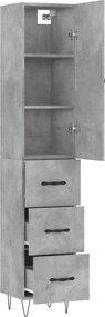 Skříň highboard betonově šedá 34,5x34x180 cm kompozitní dřevo 3198885