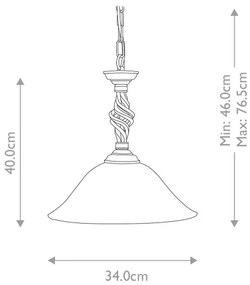 Elstead PB-P-BLACK - Lustr na řetězu PEMBROKE 1xE27/60W/230V