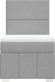Box spring postel s matrací světle šedý 100 x 200 cm textil 3291572