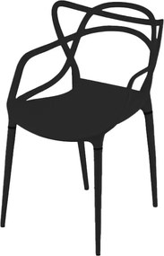 Zahradní set KATO SIRVON - 2 židle a kulatý stolek, černá