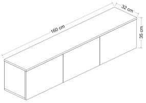 Hanah Home TV stolek Neon - White v2, Bílá, Dub