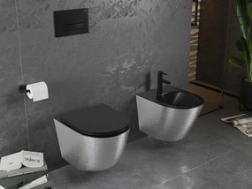 Mexen Lena bidet závěsný, černý mat/stříbrný vzor linie - 35224873