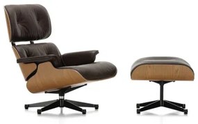 Lounge Chair & Ottoman, třešeň umbra grey Vitra