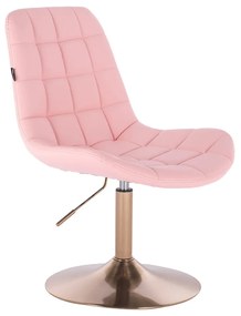 Židle PARIS na zlaté kulaté podstavě - růžová