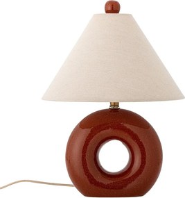 Červená/krémová keramická stolní lampa s textilním stínidlem (výška 42 cm) Panja – Bloomingville