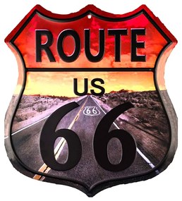 Nástěnná kovová cedule Route 66 - 45*1*50 cm