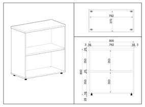 Nízká skříň SimpleOffice 80 x 40 x 80 cm, třešeň